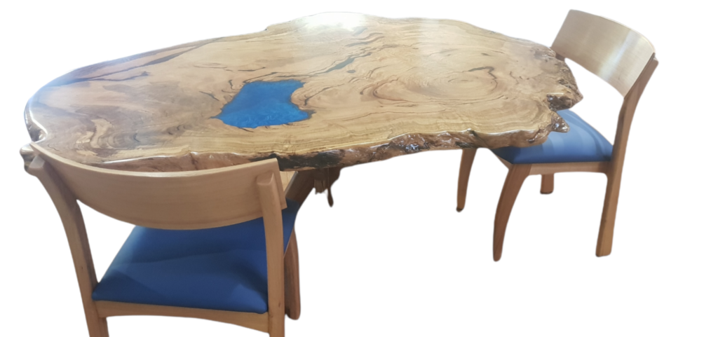 "Blue Lagoon" Marri Burlwood Table - Boranupgallery
